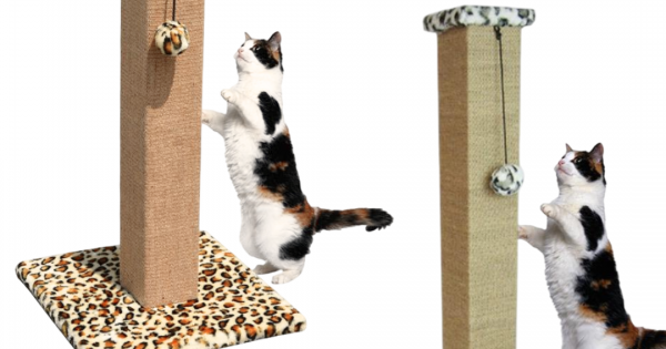 Leopard Design Scratching Post Durable Cat Scratching Pole - Keep Your ...
